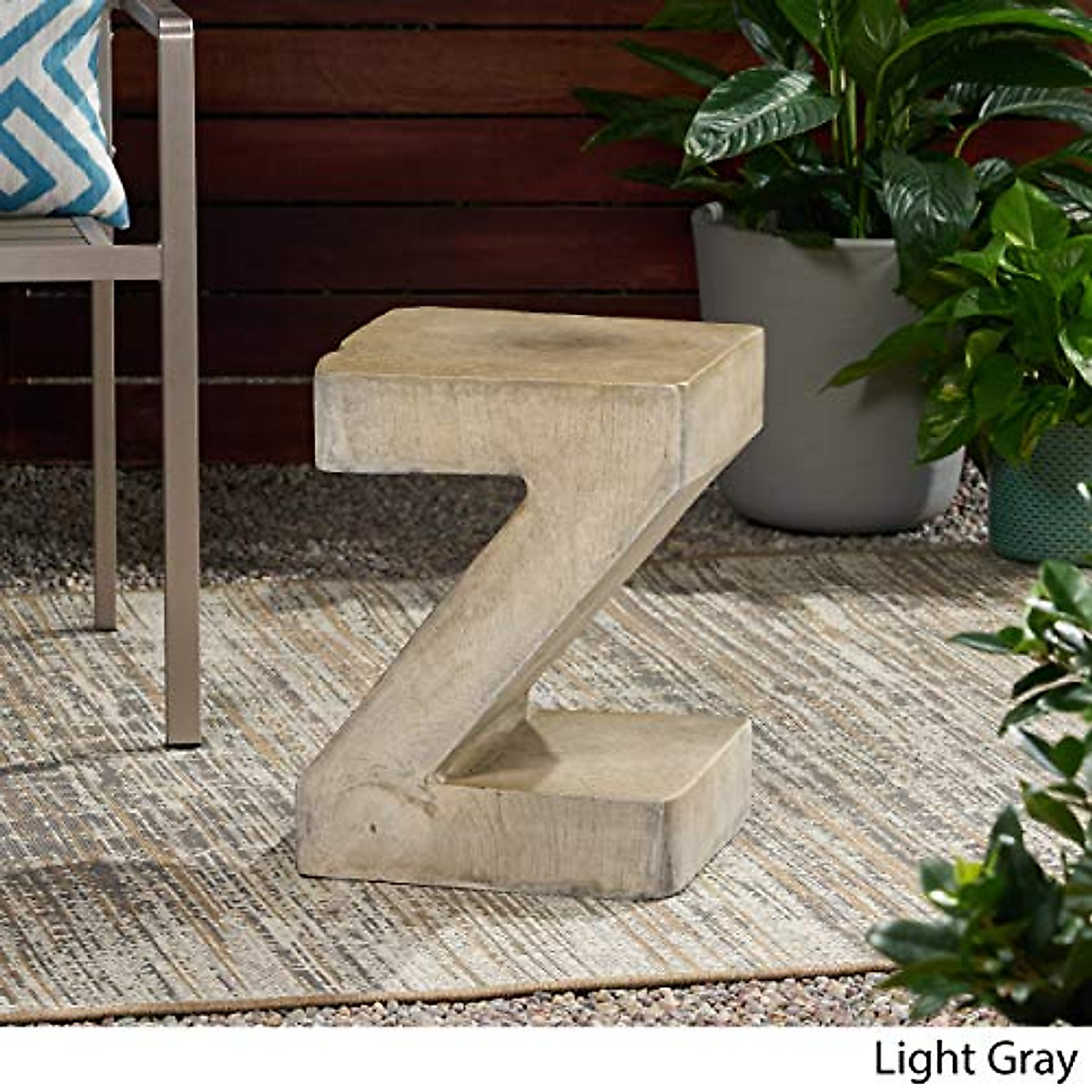 Christopher Knight Home Jingle Outdoor Weight Concrete Side Table, Light Gray