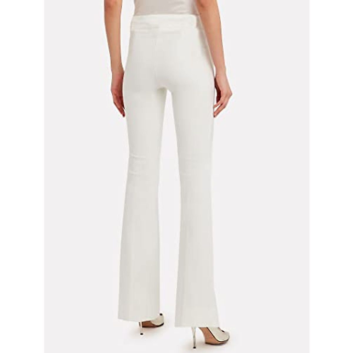 Famulily Bootcut Dress Pants for Women Slim Fit Flared Slack Stretch Pants for Office Ladies White S