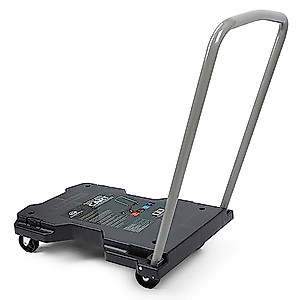 Olympia Tools Fully Folded Resin Push Cart Dolly - 330 Lb. Loading Capacity Foldable Moving Platform Cart Hand Truck - Black Collapsible Heavy Duty Folding & Rolling Flatbed Cart with 4 Swivel Wheels