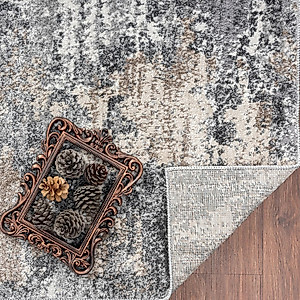 LUXE WEAVERS Euston Collection 7679 Grey 8x10 Abstract Area Rug