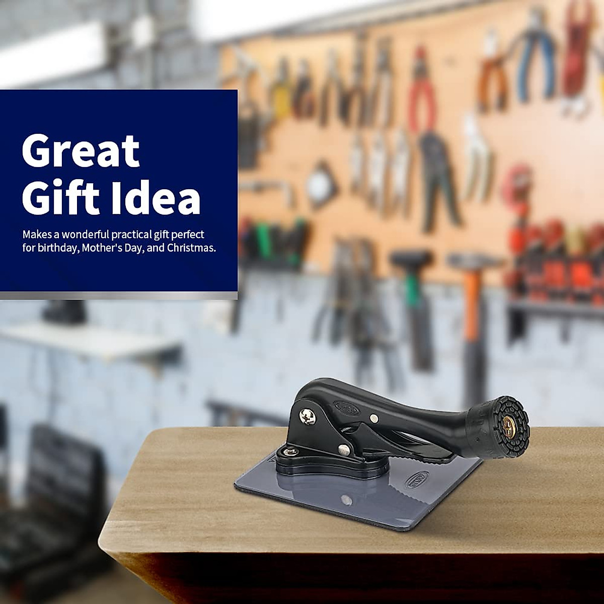 HOME&I No Drilling Kick Down Door Stopper, Large Self Adhesive Screw Bracket,Plate,Commercial Heavy Duty Door Kick Stopper,Height-Adjustable Rubber Foot (Black, 4 inch x 1 Pack)