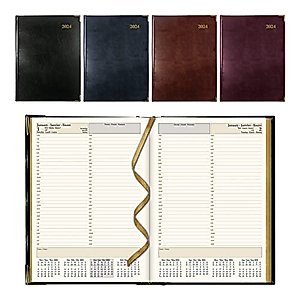Brownline 2024 Executive Daily Planner, Appointment Book, 12 Months, January to December, Sewn Binding, 10.75" x 7.75", Trilingual, Assorted Colors (CBE514.ASX-24)