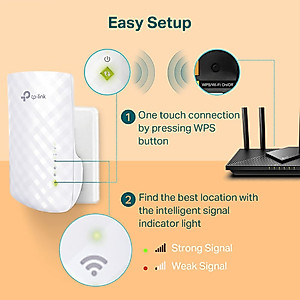 TP-Link AC750 WiFi Extender (RE220), Covers Up to 1200 Sq.ft and 20 Devices, Up to 750Mbps Dual Band WiFi Range Extender, WiFi Booster to Extend Range of WiFi Internet Connection