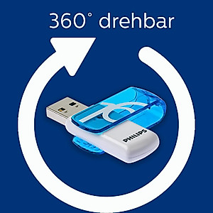 Philips Vivid Edition High Speed USB 2.0 Flash Drive 16GB with Swivel Cap for PC, Laptop, Computer Data Storage, Read Speed up to 21MB/s