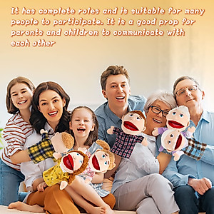 6 Pcs Family Hand Puppets 12 Inch Grandparents, Mom & Dad, Brother & Sister Plush Hand Puppet Toys Role-Play Toy Puppets for Kids Storytelling Imaginative Pretend Play Teaching Preschool(6 Family A)