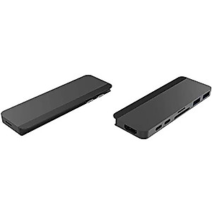 Hyper - New HyperDrive Duo 7-in-2 Hub - USB-C for MacBook Pro/Air - HDMI 4K60Hz HDR, USB-C 40Gbps 100W PD, USB-C 5Gbps 60W PD, MicroSD/SD 3.0 UHS-I 104MB/s, 2 x USB-A 5Gbps - Space Gray