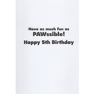 Paw Patrol Happy 5th Fifth Birthday Card (Age 5) Featuring Chase, Rubble, and Marshall - You're 5! And You Have a Mission... Have as Much Fun as PAWssible! Happy 5th Birthday!