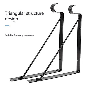 Libcflcc Tripod Shelf Storage Storage Rack Wall Storage Triangular Design Closet Rod Brackets Heavy Duty Holder Wardrobe Rod Organizer Black