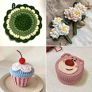 NICEEC 4 Skeins Soft Baby Cotton Yarn, 4 Ply, DIY Craft, Fingering Weight, Blanket Yarn for Crochet & Knitting, Total 700yds/7.05oz - Color 8