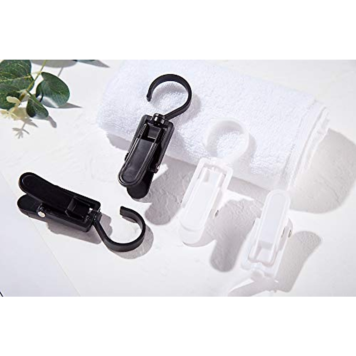 Super Strong Plastic Family Travel Rotating Hanging Laundry Hook, Clothespin, hat Clip-4.3 inches (White) 10PCS