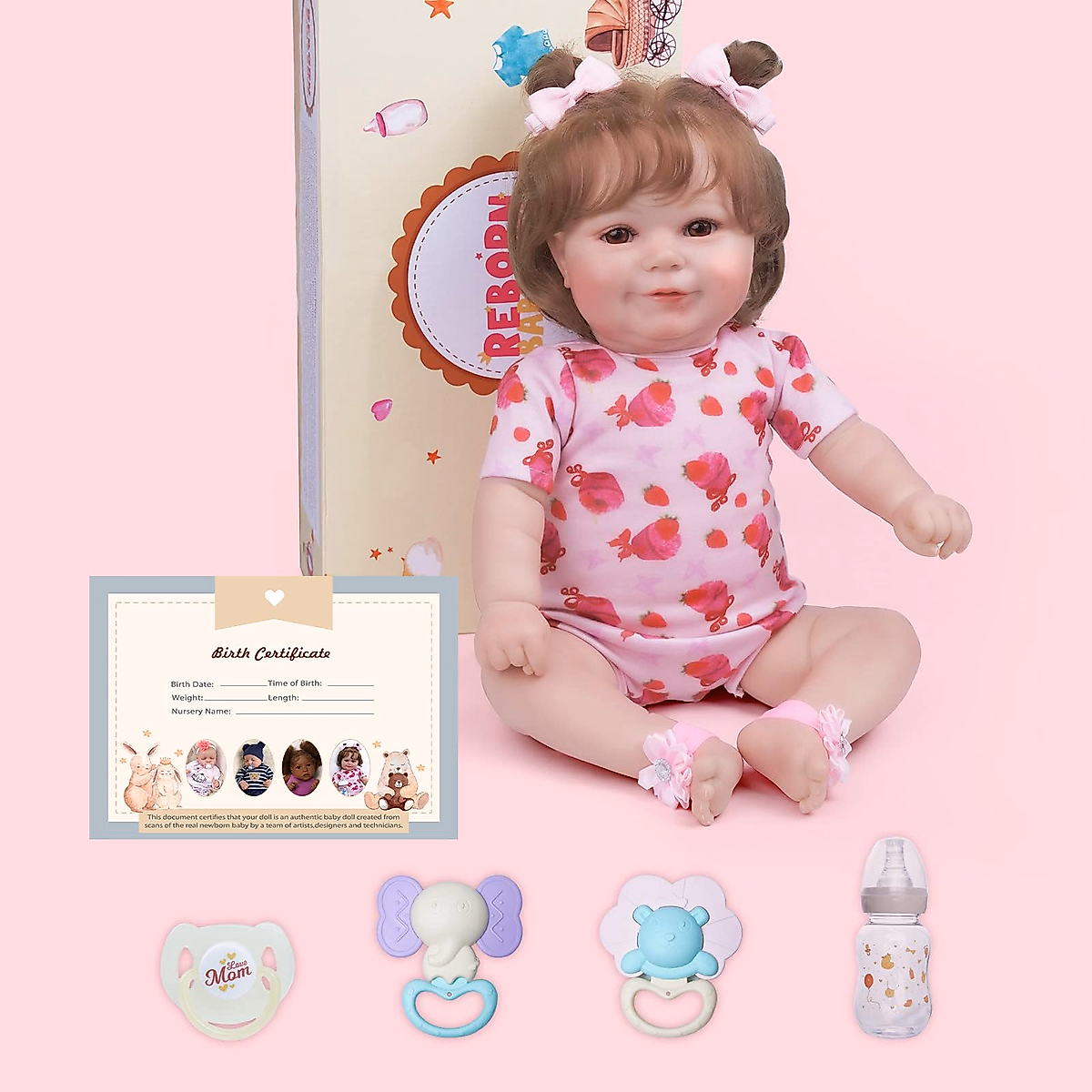 BABESIDE Lifelike Reborn Baby Dolls- 20-Inch Soft Body Realistic-Newborn Baby Dolls Girl Poseable Real Life Toddler Dolls with Toy Accessories Gift Set for Kids Ages 3 and Up