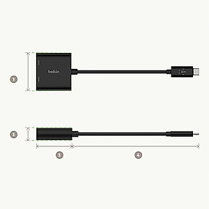 Belkin USB C to HDMI Adapter + USBC Charging Port to Charge While You Display, Supports 4K UHD Video, Passthrough Power up to 60W for Connected Devices, Compatible with MacBook, iPad, Windows