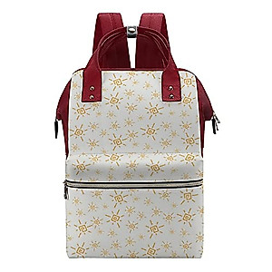 Cute Summer Sun Diaper Bag Backpack Large Capacity Mommy Bags Multifunction Nappy Bag Travel Back Pack Red-Style