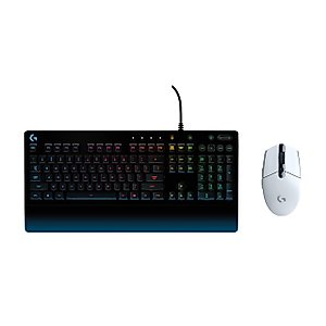 Logitech G305 Lightspeed Wireless Gaming Mouse + G213 Prodigy Gaming Keyboard Bundle - White