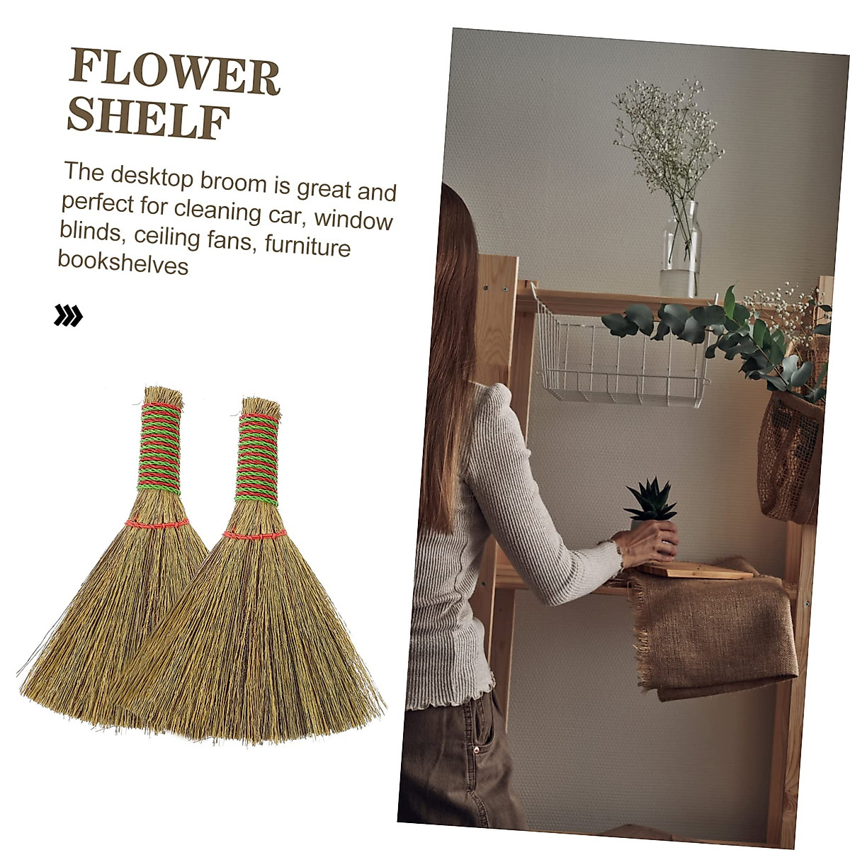 minkissy 10 Pcs Desktop Small Broom Miscanthus Small Broom Kitchen Desktop Cleaning Broom Kids Desks Broom Mini Desk Whisk Broom