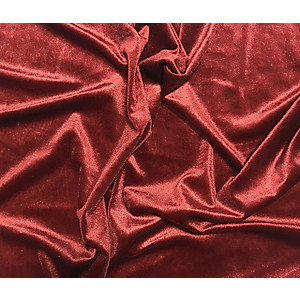 Brick Red - Stretch Polyester Velvet Fabric