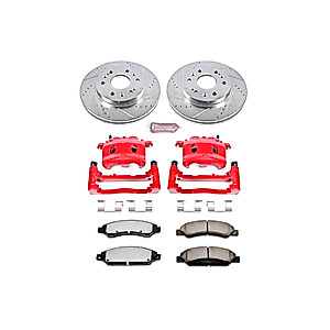 Power Stop KC2067-36 Front Z36 Truck and Tow Brake Kit with Calipers Drilled and Slotted Brake Rotors and Brake Pads For Escalade, ESV, EXT | Silverado 1500 Suburban 1500 | Sierra 1500 Yukon XL 1500