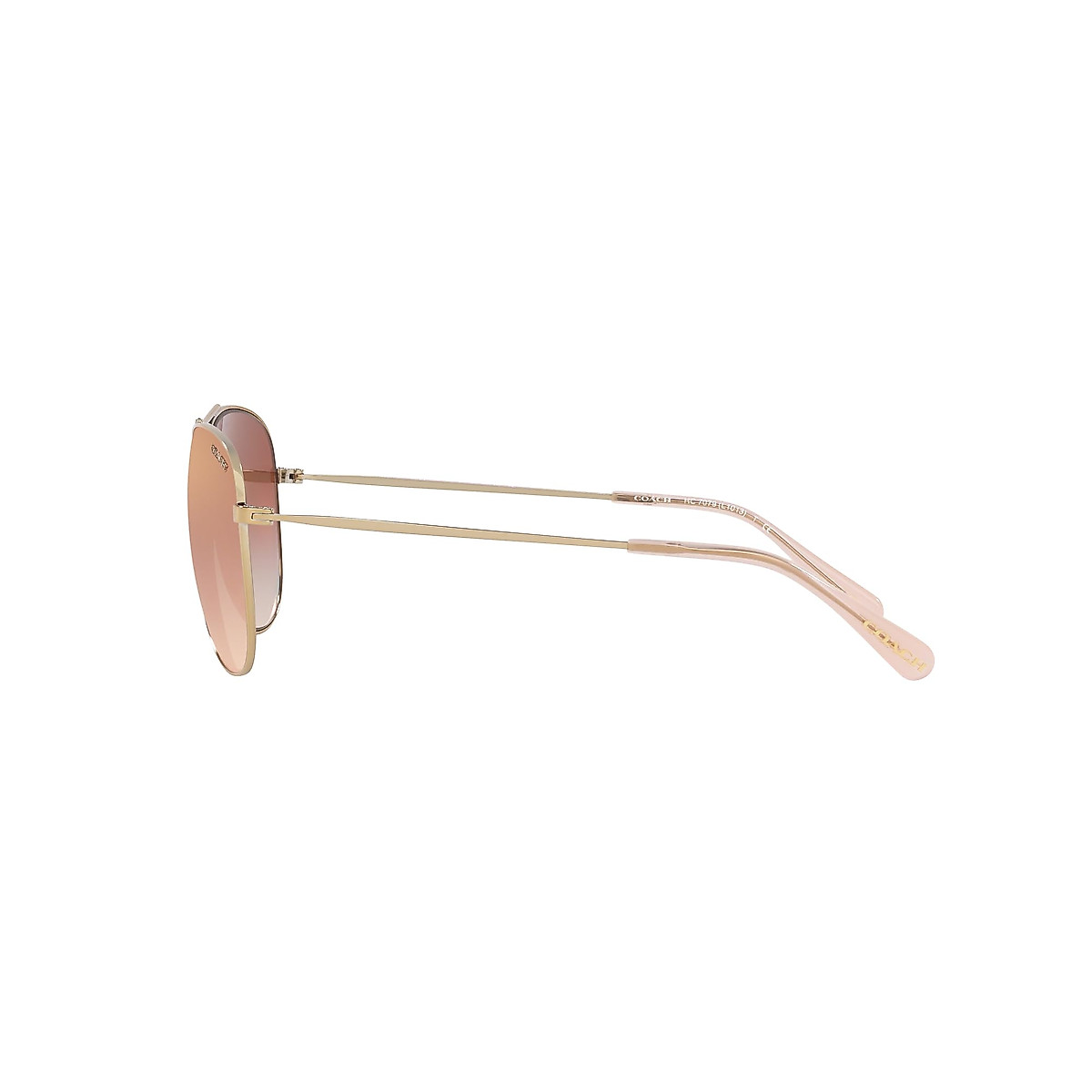 Coach HC7079 Sunglasses, Light Gold/Rose Gold Gradient Mirrored, 58 mm