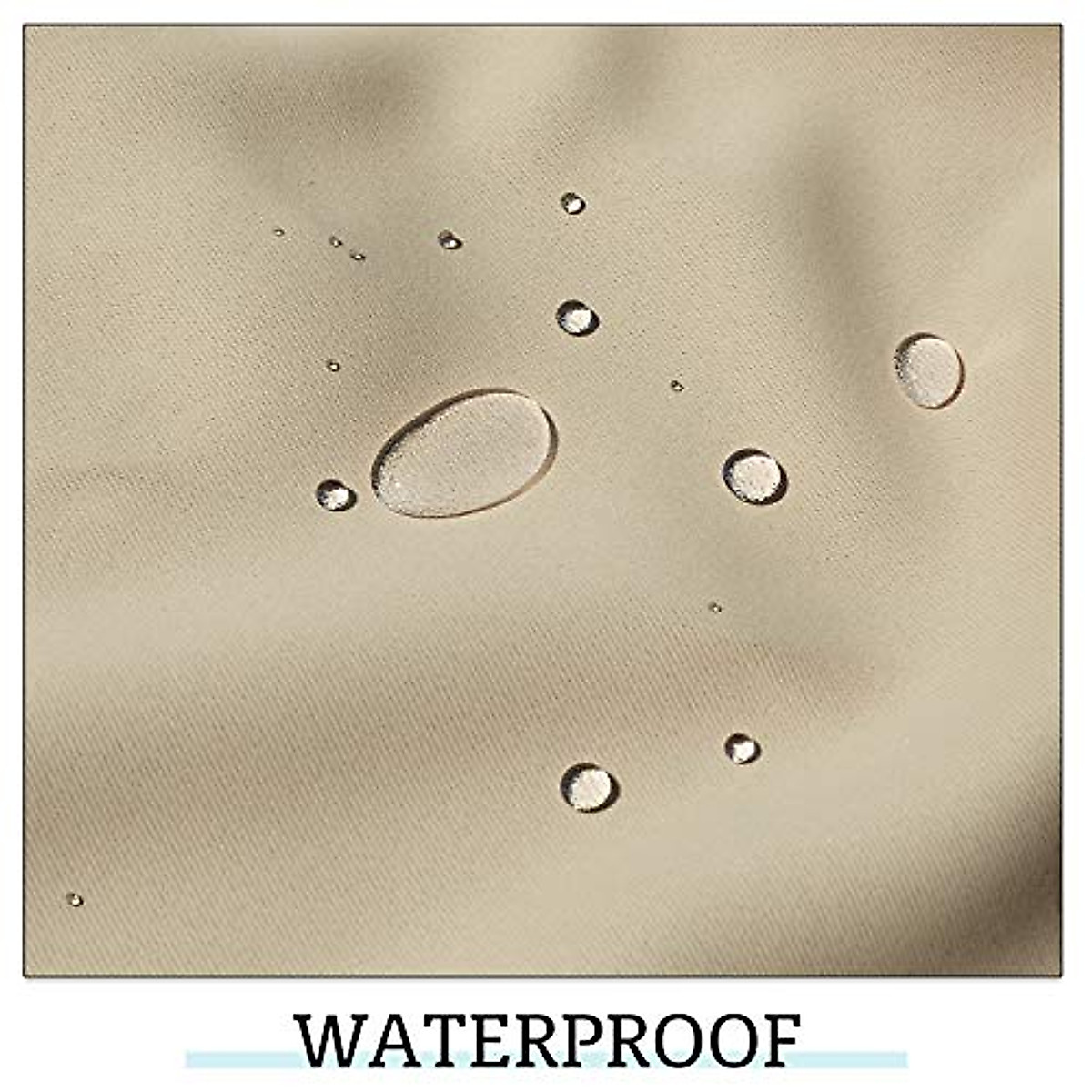 RYB HOME Porch Curtains Outdoor Waterproof - 2 Panels Detachable Top Water Resist UV Block Privacy Thermal Draperies for Patio Pergola Pavilion Spa, W 100 x L 84, Beige