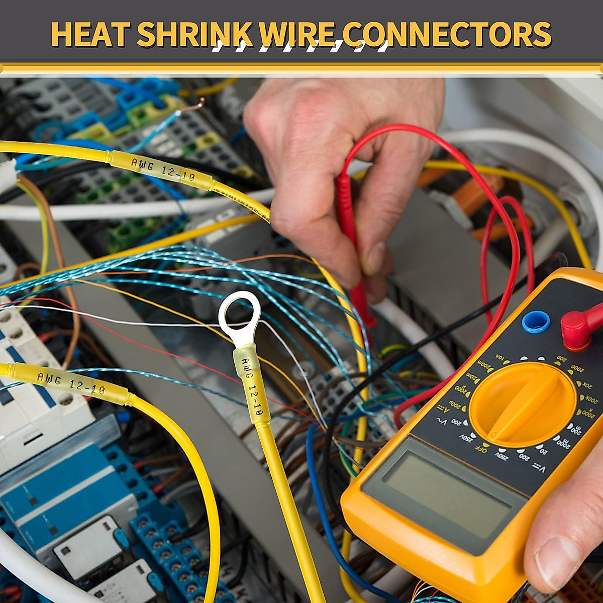 540PCS Marine Grade Heat Shrink Wire Connectors - Sopoby Electrical Connectors Kit of Tinned Red Copper, AWG 22-10 Waterproof Crimp connectors terminals Insulated Ring Fork Spade Butt Splices