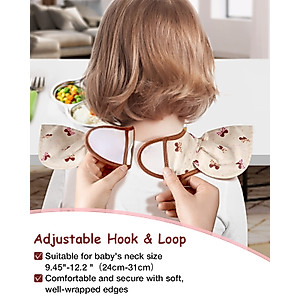 Lictin Baby Bibs for Girls Waterproof - 3 Pack Mess Proof Bib, Oil-proof Toddler Feeding Bib with Adjustable Closure, Baby Bibs for Eating 6-36 Months, Baby Food Bib Machine Washable