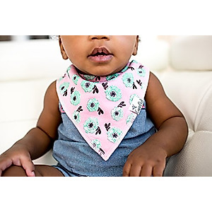 Copper Pearl Baby Bandana Drool Bibs for Drooling and Teething 4 Pack Gift Set “Bloom, Soft Set of Cloth Bandana Bibs for Any Baby Girl or Boy, Cute Registry Ideas for Baby Shower Gifts