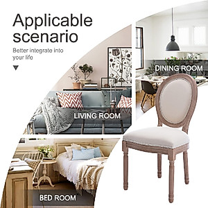 Virabit French Country Dining Chairs Set of 4, Vintage Louis Chairs with Curved Backrest and Beautifully Carved Solid Wood Frame Farmhouse Dining Chairs for Living Room, Kitchen, Restaurant