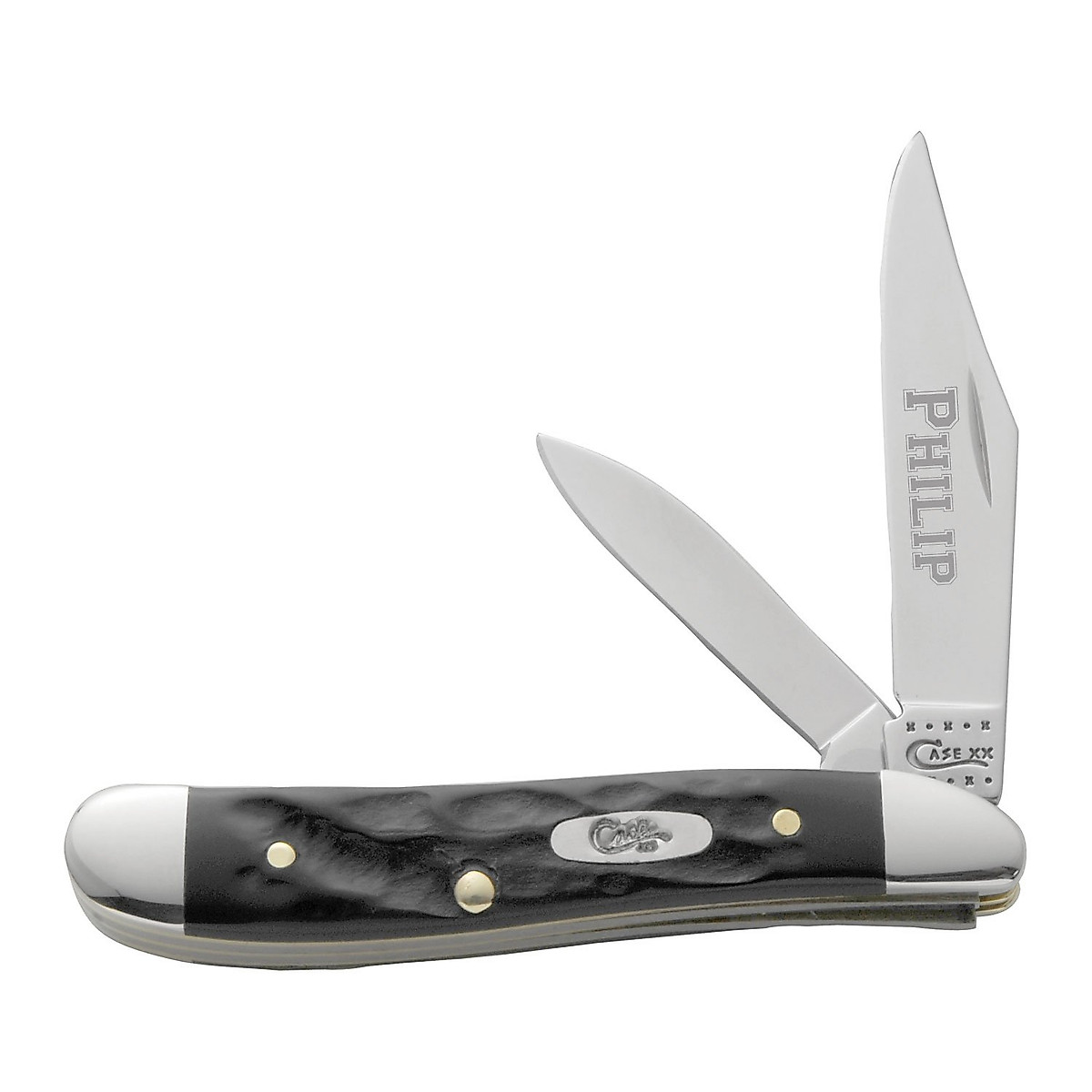 Personalized Rough Black Peanut Pocket Knife - Free laser engraving