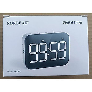 NOKLEAD Digital Kitchen Timer - Magnetic Countdown Count Up Timer with Large LED Display, 2 Brightness, Loud Volume, Easy for Cooking and for Kids Teachers and Seniors to Use (Batteries Included)