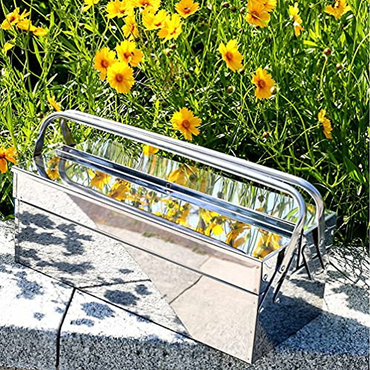 Angoily Stainless Steel Toolbox with 2 Folding Trays Multipurpose Organizer Portable Handled Storage Case Household Metal Sewing Box Organizer for Art Craft