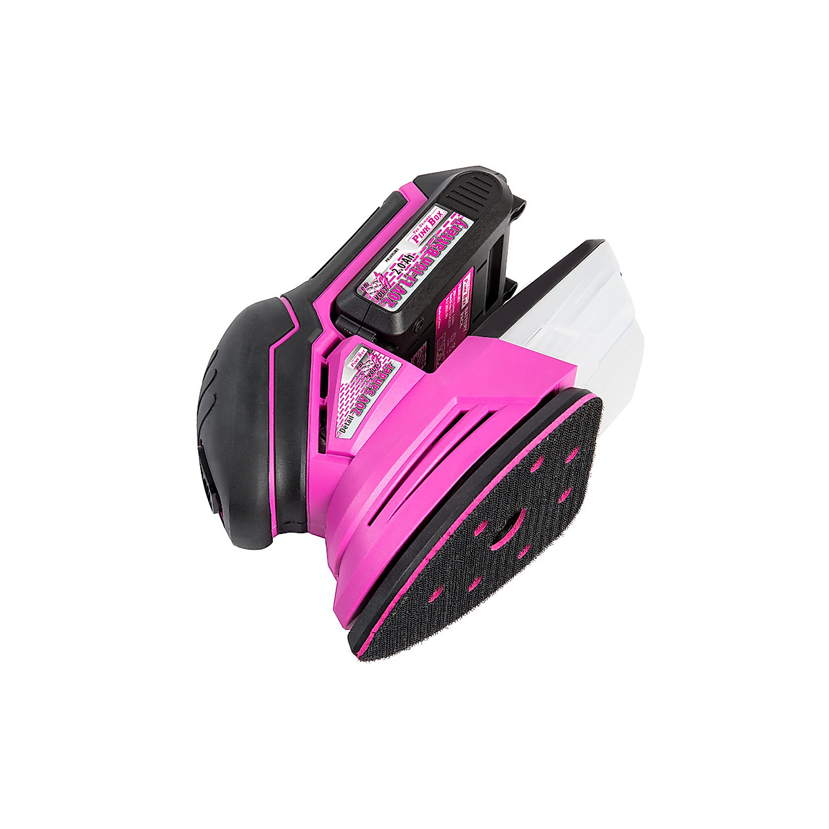The Original Pink Box 20-Volt Li-ion Brushless Cordless Detail Sander with 2Ah Battery, Pink
