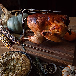 Camerons Turkey Roaster - Original Upside Down Turkey Dunrite Stainless Steel Cooker - Keeps Juices Inside Meat, Not Outside the Pan - Great for Cooking Roasts & Poultry Dinners - Barbecue Grill Gift