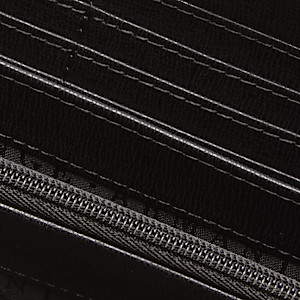 A|X Armani Exchange Women's Logo Zip Around Wallet Wristlet, White/Black, OS