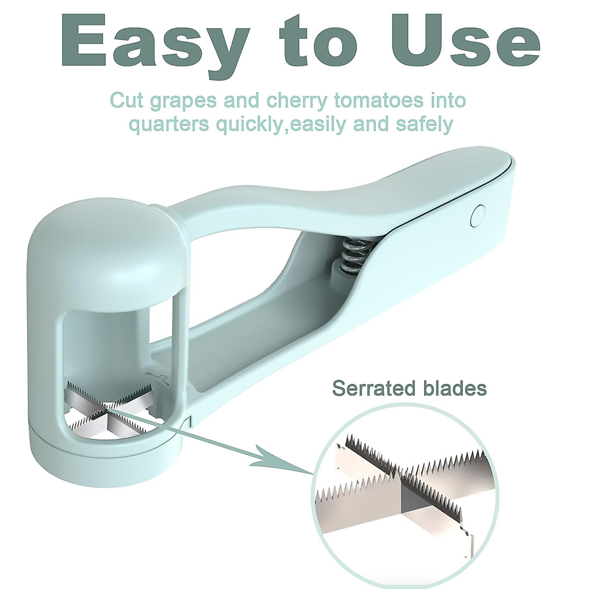 Homnoble Grape Cutter For Toddlers, Grape Slicer for Baby Stainless Steel Blade Grape Cherry Tomato Strawberry Cutter Tools Into 4 Pieces for Vegetable Fruit Salad Cake Decoration