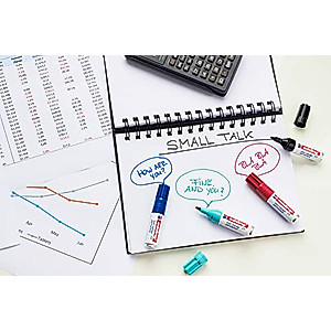 edding 0.5 mini permanent marker - black, blue, turquoise, red - 4 pens - fine round nib 1 mm - waterproof, quick-drying - smudge-proof - mini marker for cardboard, plastic, wood, metal