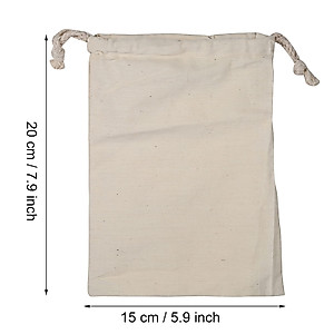Tyenaza Eco-Friendly Cotton Storage Sack, Large Drawstring Bag for Home Organization and Travel Purposes (15 * 20cm)