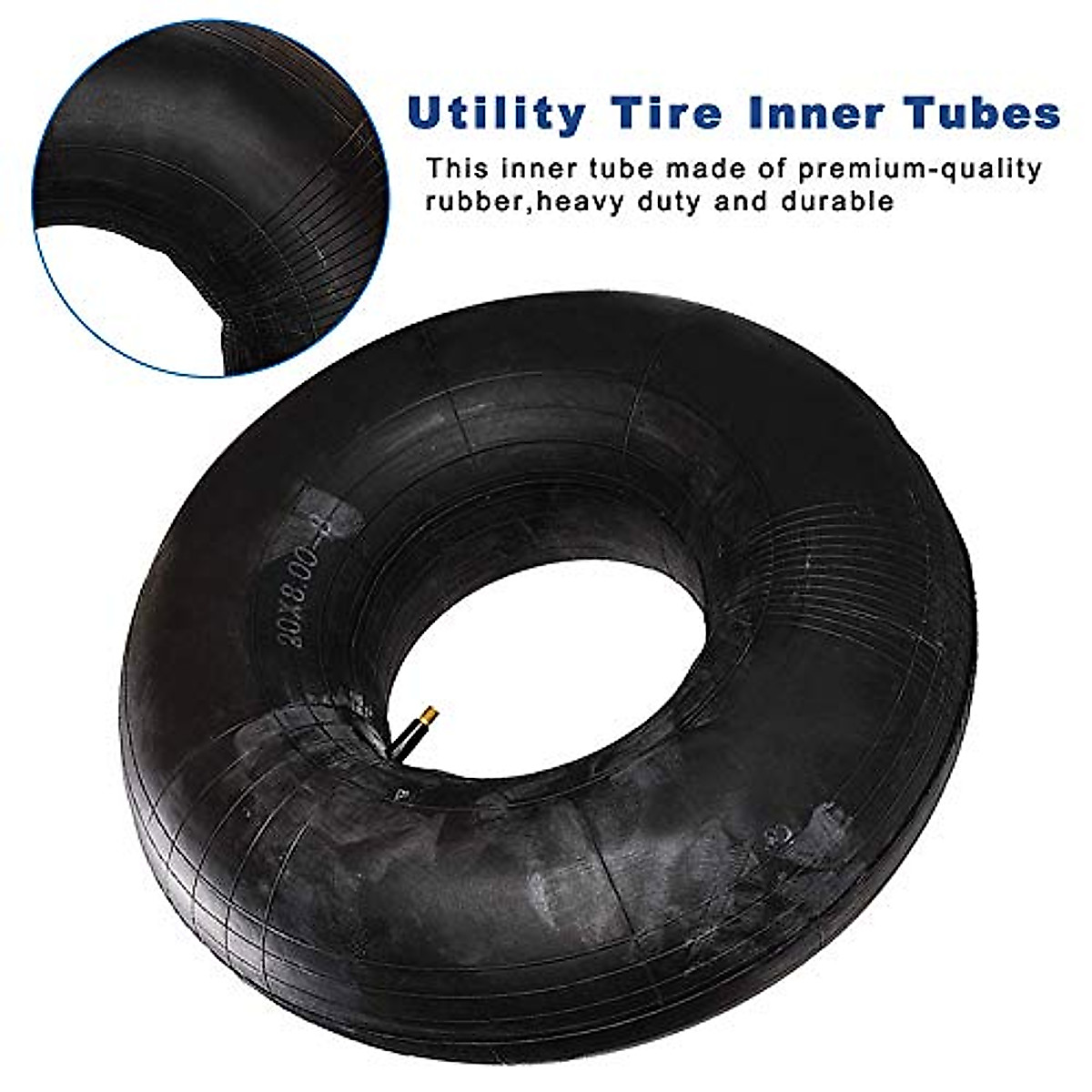 HIFROM Replacement Premium 20x8.00-8, 20x8-8, 20x10.00-8, 20x10-8, 18x8.50-8, 18x9.50-8 Utility Tire Inner Tubes with TR13 Straight Valve Stem Replacement for Mowers Go Karts ATVs - 1 Pack