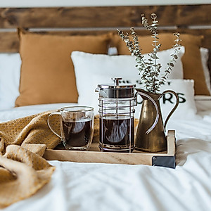 GROSCHE MADRID French Press - Premium Coffee and Tea Maker - 1.0L - 34oz - Borosilicate Glass Beaker - Dual Filter System For Rich Brew - Versatile Brewing | Stainless Steel Filter