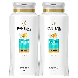 Pantene, Shampoo, with Argan Oil, Pro-V Smooth and Sleek Frizz Control, 25.4 fl oz, Twin Pack