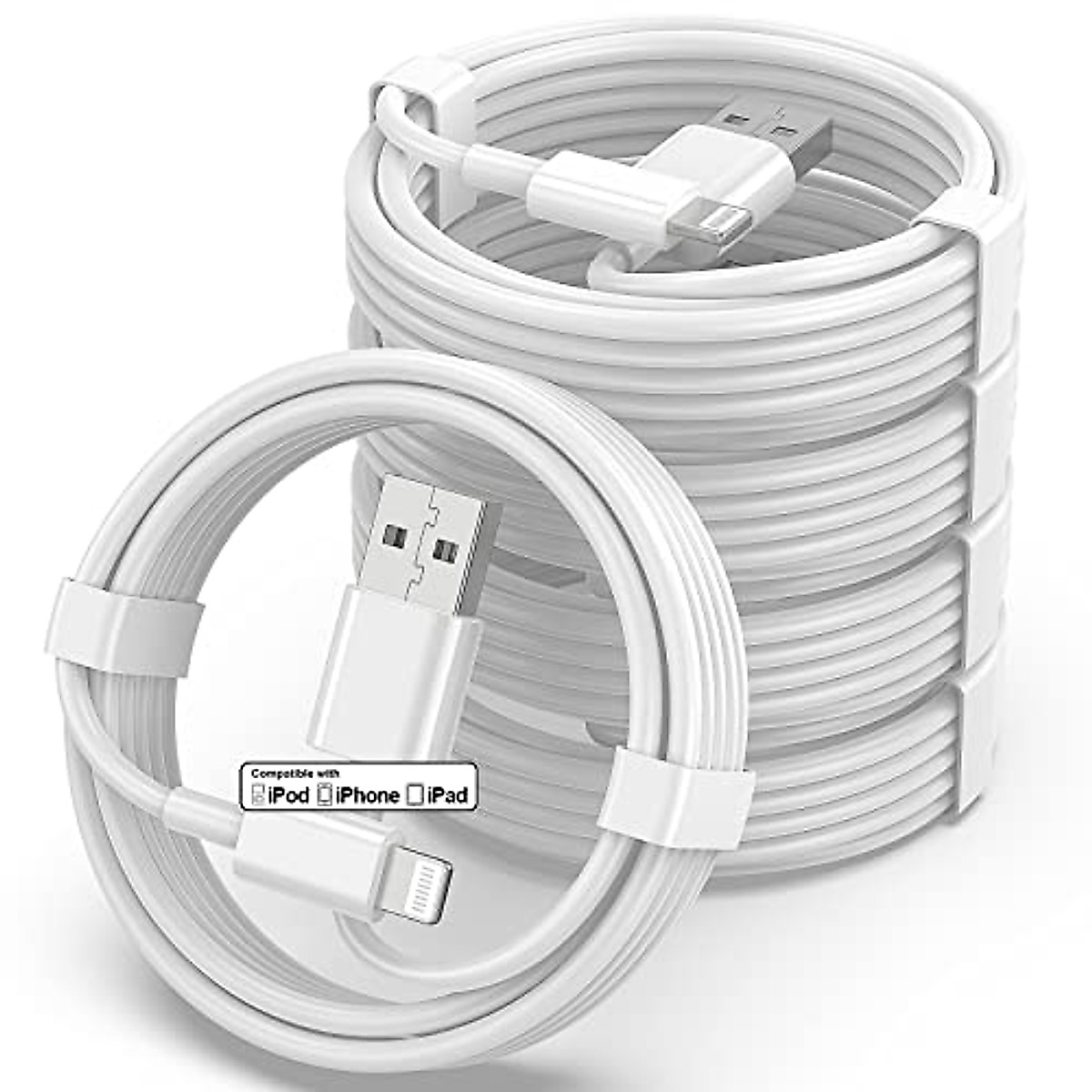 5 Pack [Apple MFi Certified] iPhone Charger 3ft, Apple USB to Lightning Cable 3 Foot, Original Fast iPhone Charging Cord for iPhone 13 Pro Max/iPhone 13/12Pro Max/12 Pro/11/Se2022/XR/X/8/iPad, White