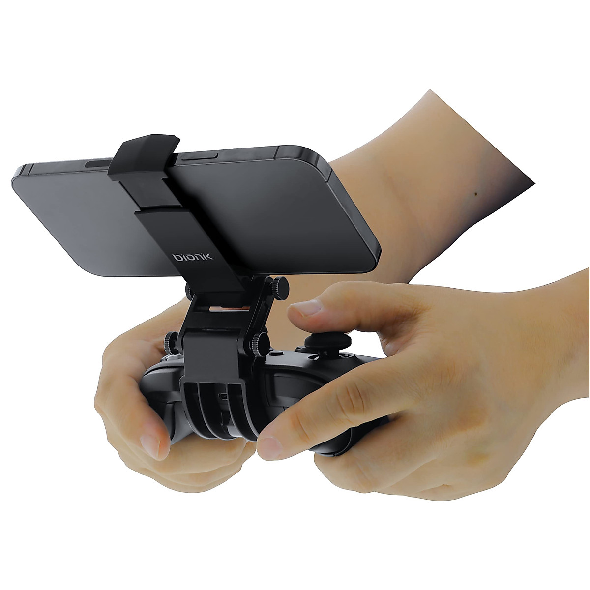Bionik Game Clutch for Xbox Series XS Controllers: Mobile Gaming Phone Clip, Adjustable Clamp, Up to 3.6 Inches Wide