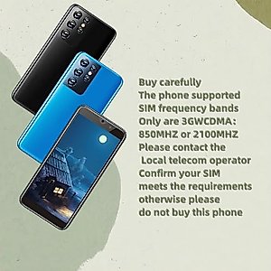 aderroo Unlocked Phone，X10, Android Smartphone，5.72-inch Screen，Front and Rear Cameras，Only Supports Dual SIM Card Frequency Band of 3GWCDMA ：850/1900/2100MHZ，1GB RAM 4GB ROM （Blue）