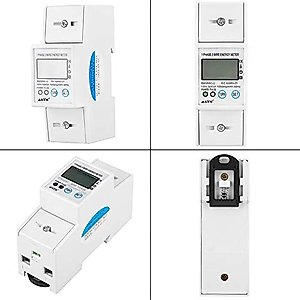 BAYM® 5(80) A 120V 60HZ Single Phase Din Rail Digital Modbus Smart Remote KWH Watt Hour Din-Rail Energy Meter LCD with Button 80A