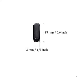 50pcs Screw Thread Protectors 1/8 inch ID Rubber Round End Cap Cover Flexible Tube Caps Tubing Tip, 15 mm Long (Black，Inner Dia 3mm)