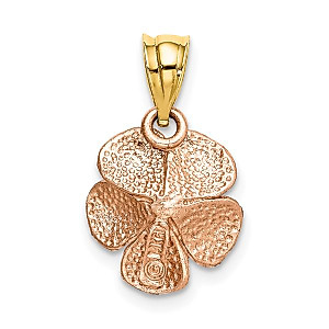 IceCarats 14K Two Tone Gold Rose Flower Necklace Charm Pendant Only