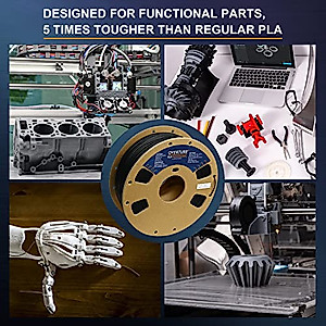 OVERTURE PLA Plus (PLA+) Filament 1.75mm PLA Professional Toughness Enhanced PLA Roll, Cardboard Spool, Premium PLA 1kg(2.2lbs), Dimensional Accuracy 99% Probability +/- 0.03mm (Black)