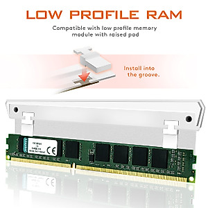 EZDIY-FAB 5V ARGB Memory RAM Cooler DDR Heatsink for DIY PC Game MOD DDR3 DDR4- White (Compatible with Aura Sync, RGB Fusion and Mystic Light Sync)-2 Pack-PI061