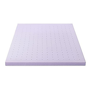 Mellow 3 Inch Ventilated Memory Foam Mattress Topper, Soothing Lavender Infusion, Full