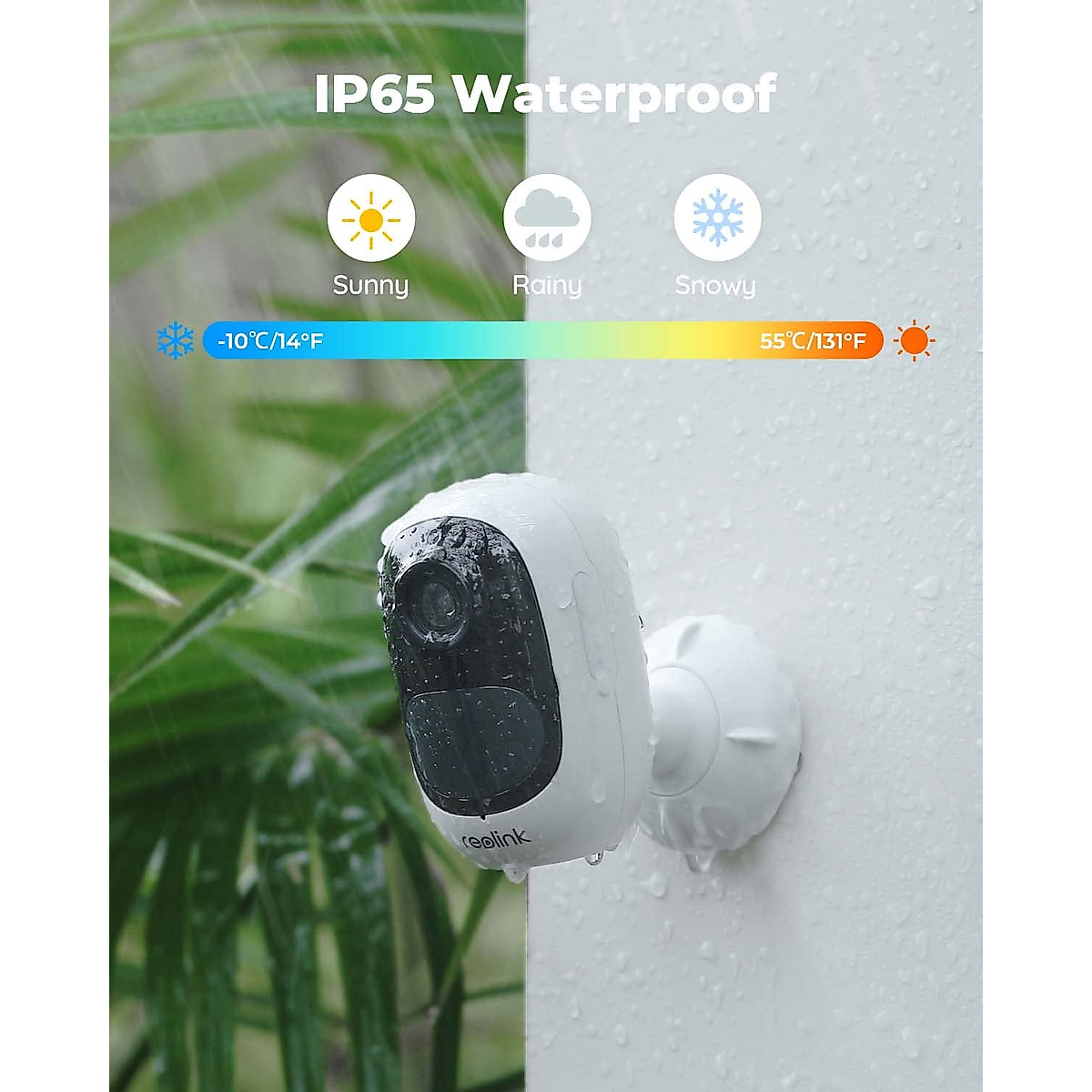 REOLINK Argus 2E 2K Wireless Cameras for Home Security, No Hub Needed, Solar Powered Outdoor Camera 3MP Night Vision, Human/Vehicle Detection, Local Storage, Compatible with Alexa, (2 Pack)