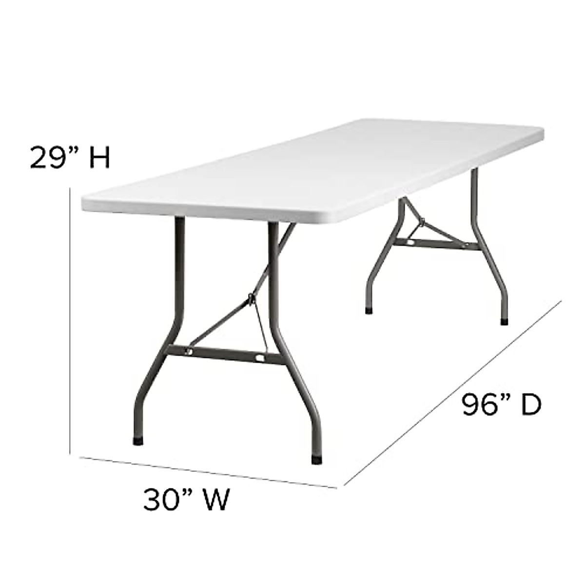 Flash Furniture 8-Foot Granite White Plastic Folding Table